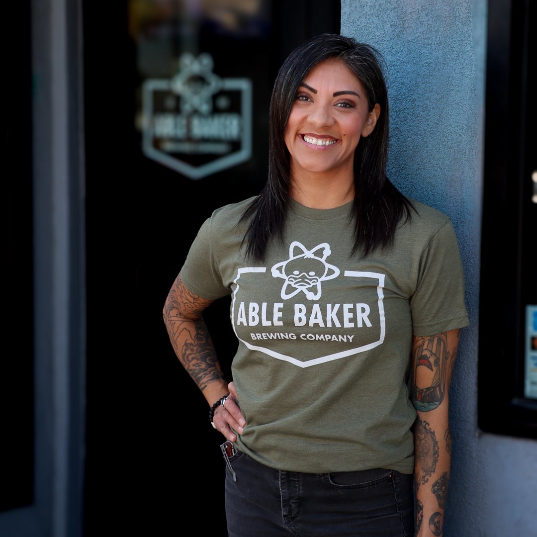 Shirt - Home Plate - Green & White | Able Baker Brewing