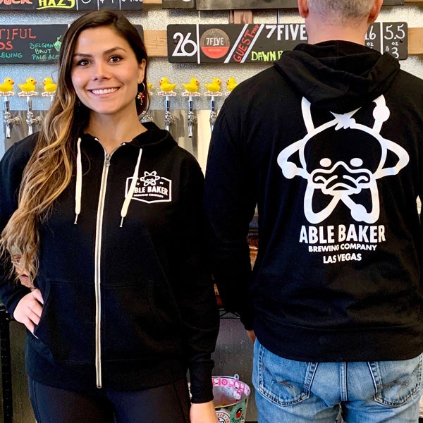 Hoodie Black Zip-Up | Able Baker Brewing